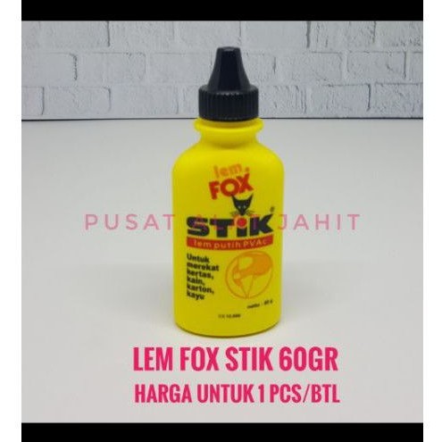 Jual LEM FOX STIK 60 GRAM PVAC FOX GLUE BOTOL KUNING LEM KERTAS KAYU KARTON | Shopee Indonesia