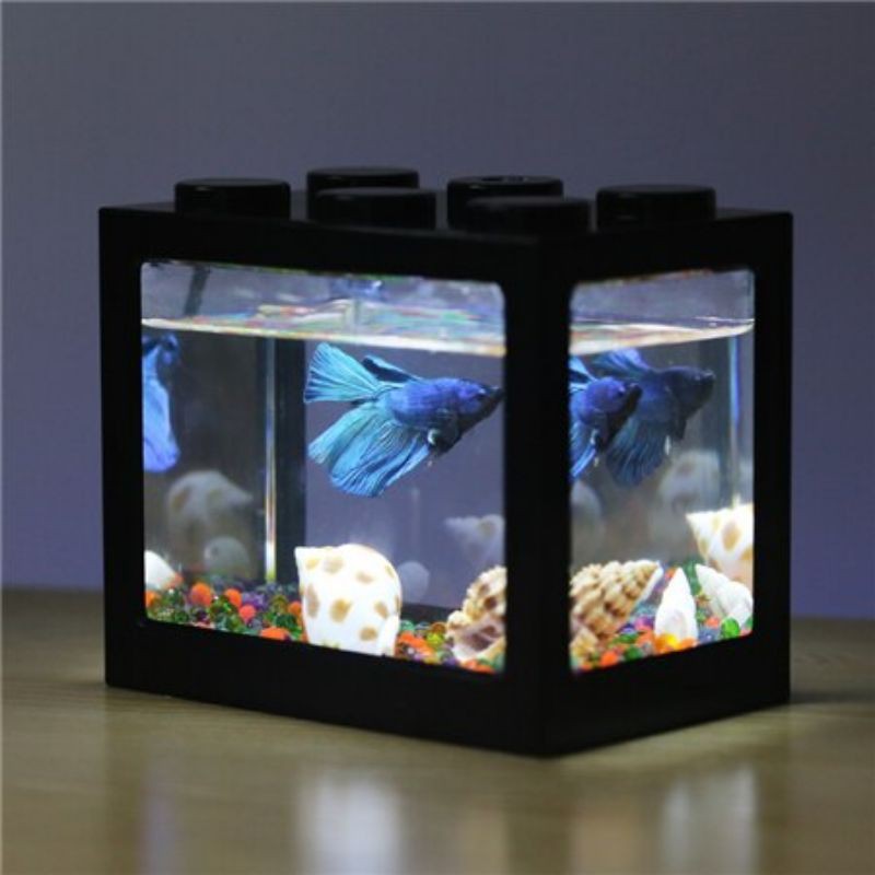 Jual Aquarium Mini Lego Block Ikan Betta Cupang with Colorful LED ...