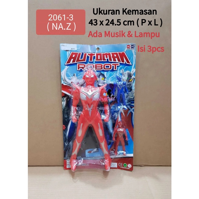 Jual Mainan Anak Robot Automan 1 Ultraman Besar 2 Ultraman kecil 2061-3 ...
