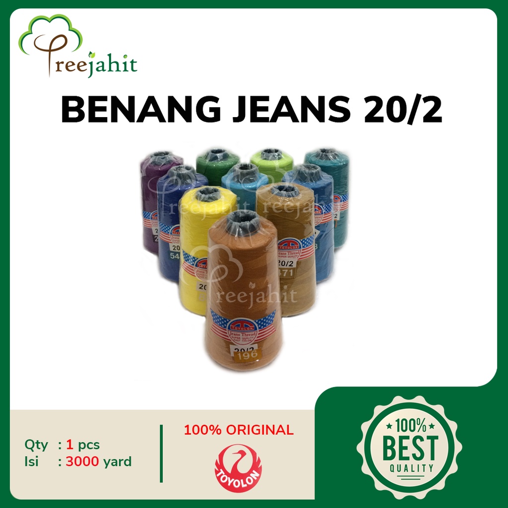 Jual Benang Jahit Jeans Merk Toyolon 20/2 3000Y / Pcs | Shopee Indonesia