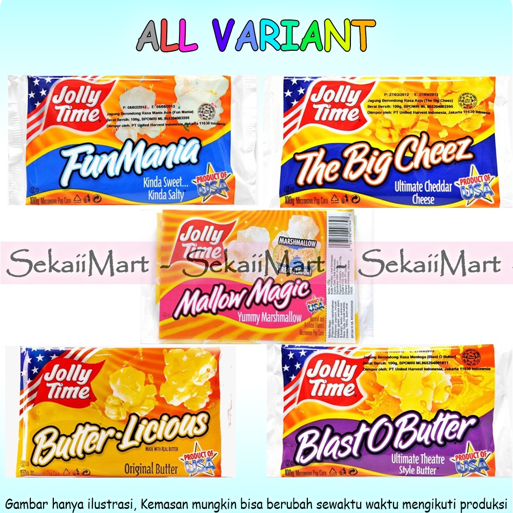Jual JOLLY TIME Blast O Butter Popcorn 100g - Pop Corn Rasa Mentega ...
