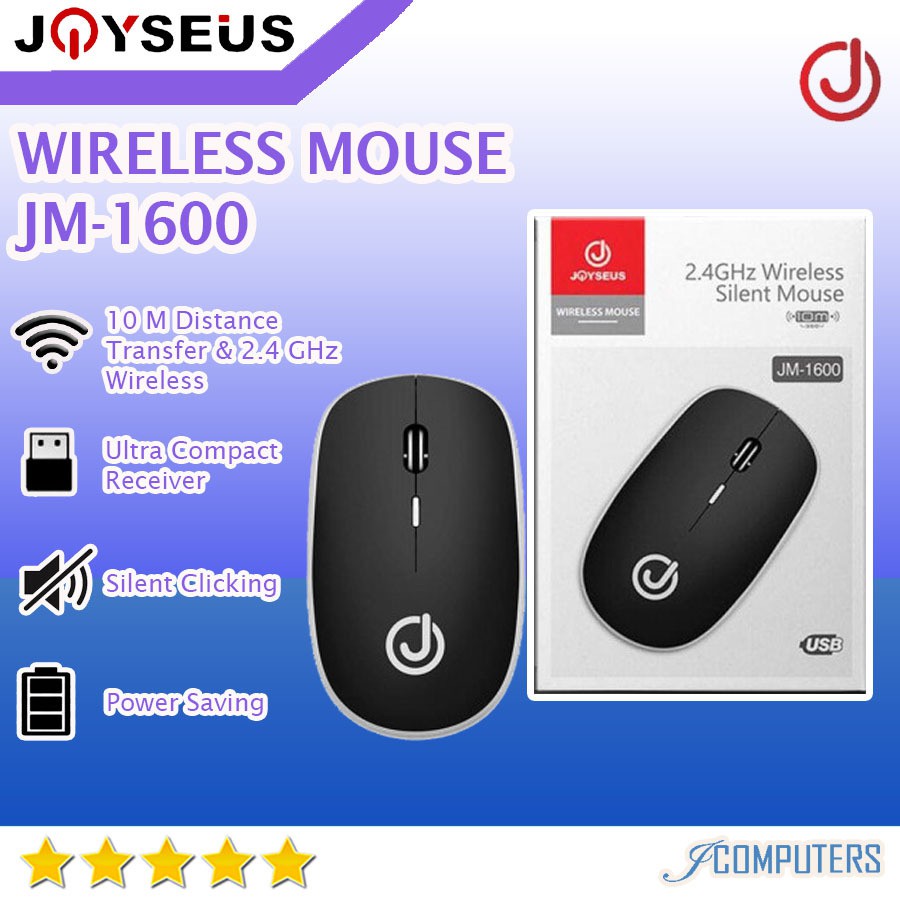 Jual JOYSEUS BLACK SLIM 2.4GHz WIRELESS SILENT MOUSE JM-1600 | Shopee ...