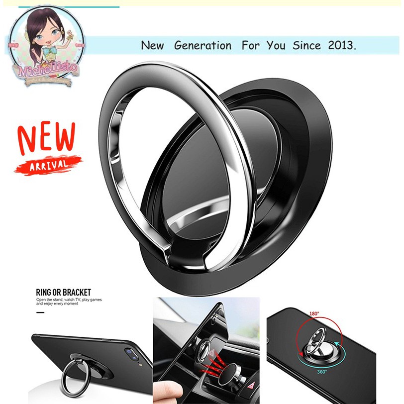 Jual Luxury Metal Ring Bulat / Oval Stand Holder Handphone Magnetic ...