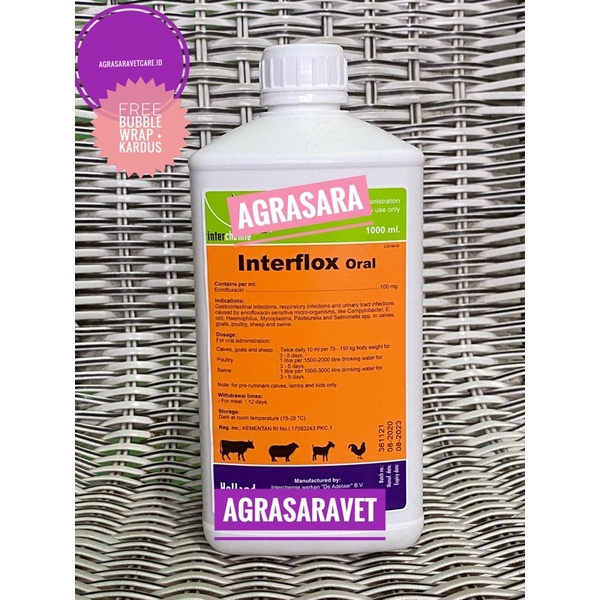 Jual Interflox Oral 1 liter/ 1000 ml (enrofloxacin)obat flu,batuk ...