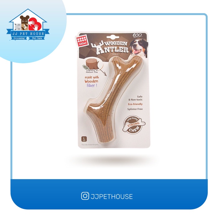 Jual MAINAN ANJING GIGWI DOG CHEW ANTLER WITH NATURAL WOOD & SYNTHETIC ...