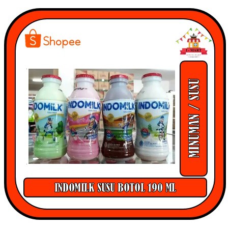 Jual SUSU UHT INDOMILK BOTOL 190 ML ALL VARIAN COKLAT STRAWBERY MELON VANILA | Shopee Indonesia