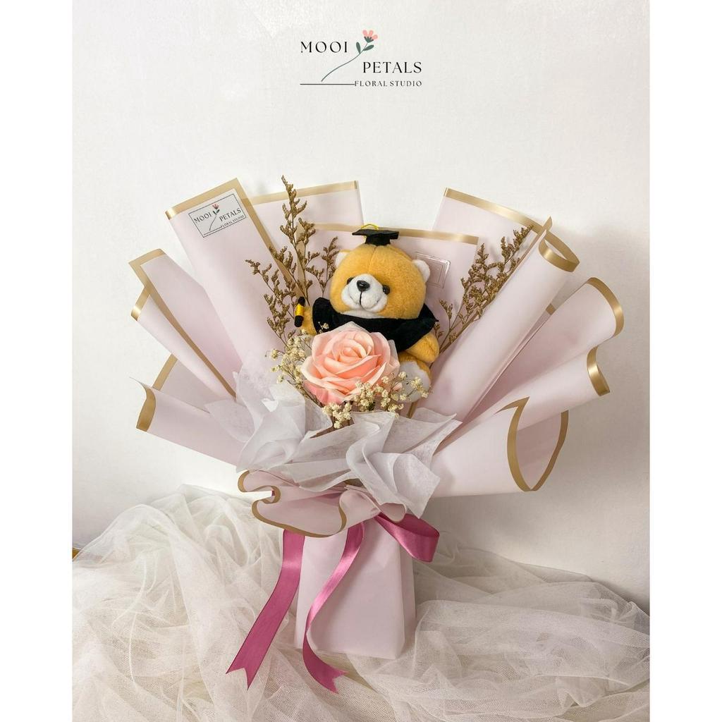 Jual SINGLE ROSE GRADUATION BOUQUET - BUKET WISUDA SINGLE (ARTIFICIAL ...