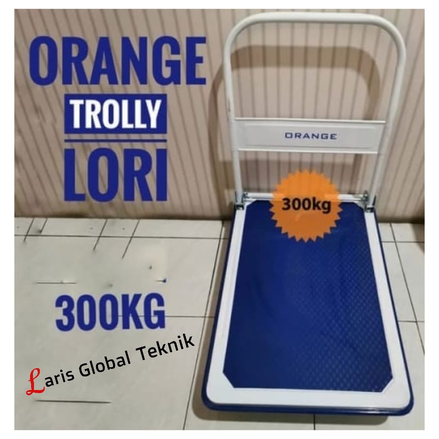 Jual Troli Dorongan Barang ORANGE 300kg Hand Truck troly lipat murah ...