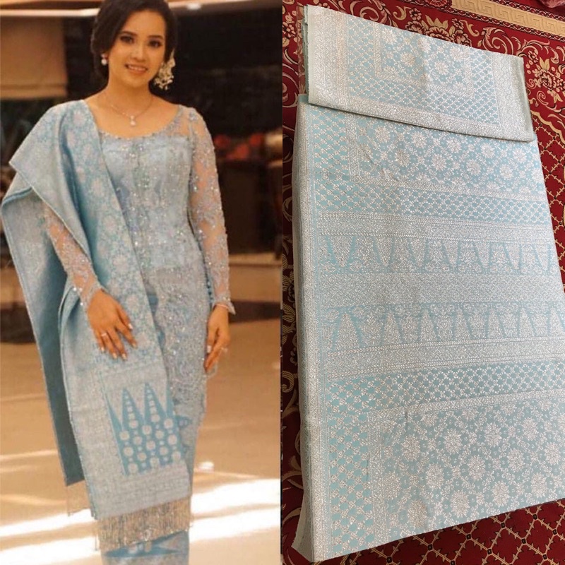 Jual EXCLUSIVE Songket Lepus ORI / Blue Ice / Biru mint /hijau mint/ Gebeng ORI / | Shopee Indonesia