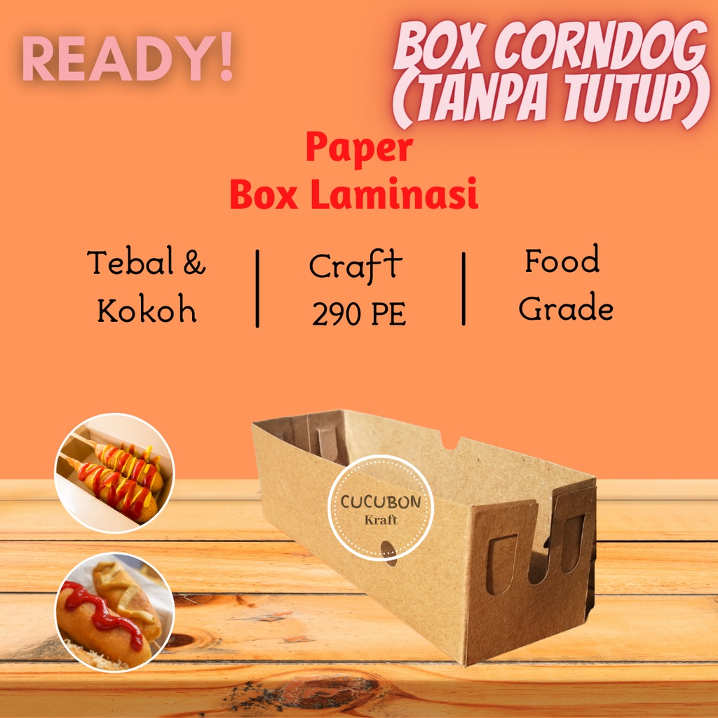 Jual Paper Tray Food Corndog / Box Corndog Tray Tanpa Tutup / Dus ...