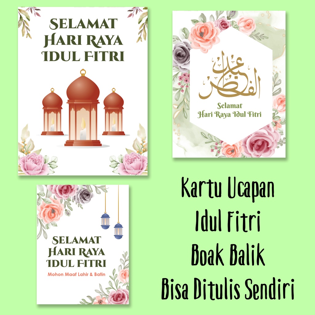 Jual Kartu Ucapan Idul Fitri | Kartu Ucapan Parcel Lebaran Bolak Balik ...