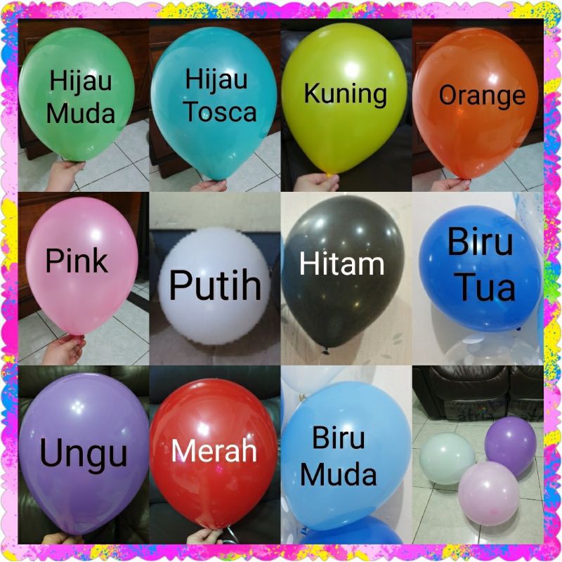 Jual Balon Latex Doff Polos Isi 100 Pack Pak Grosir Balon Bogor Merah ...