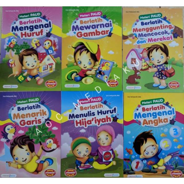 Jual Buku Paket PAUD Full Colour isi 6 buku untuk belajar usia PAUD ...