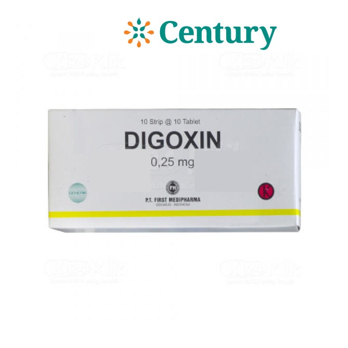 Jual DIGOXIN 0.25MG 1 STRIP ISI 10 TABLET / HIPERTENSI | Shopee Indonesia