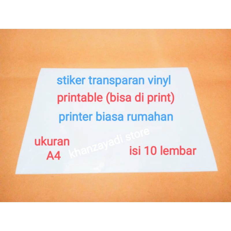 Jual Kertas stiker transparan stikers transparant A4 (glossy) bisa di ...