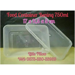Jual EXLUSIVE Kotak Makan Bening 750ml/Box Kotak Plastik/Thinwall ...