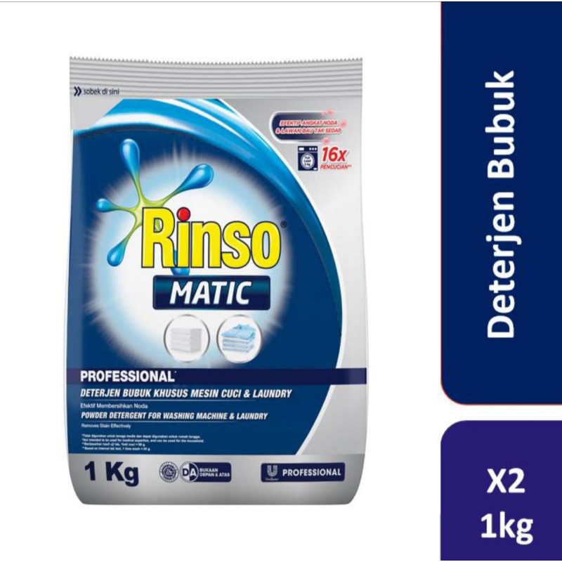 Jual Rinso Matic Professional Deterjen Laundry Kiloan Bubuk 1 Kg ...