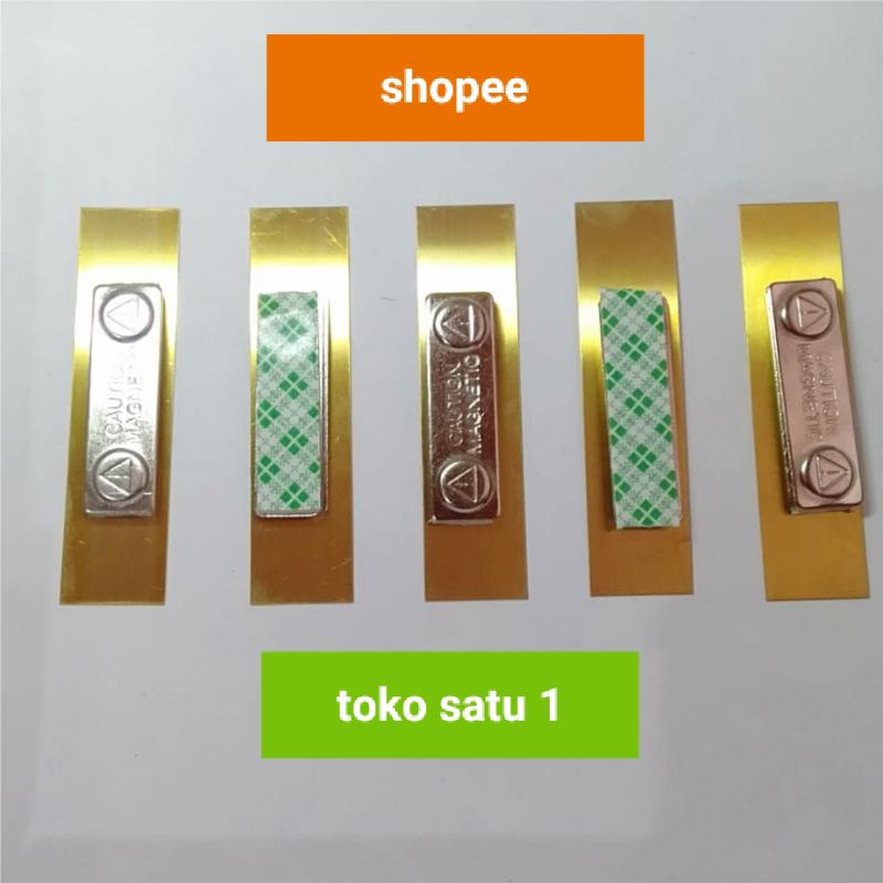Jual bahan name tag kuningan+ magnet siap resin | Shopee Indonesia
