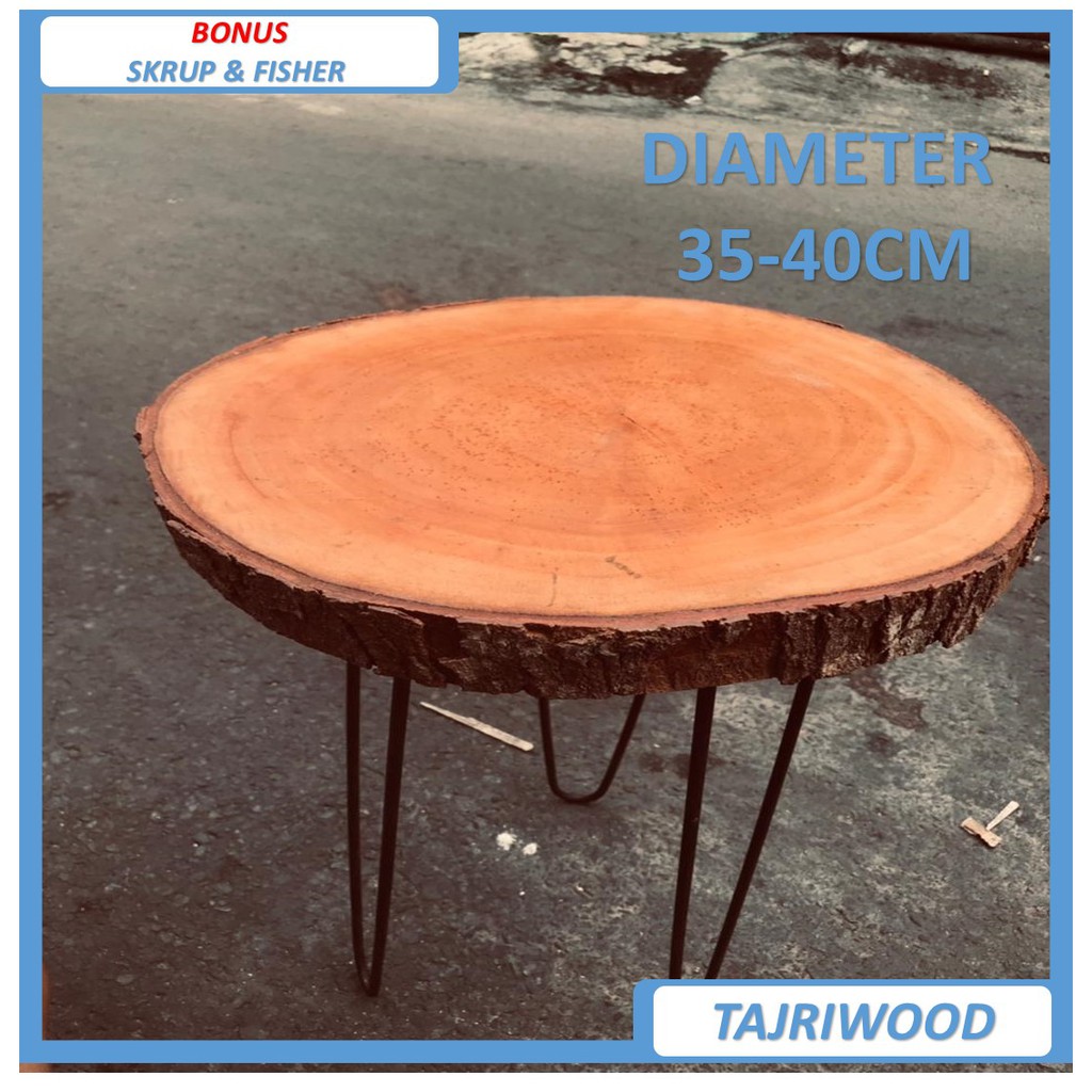 Jual Meja Kayu Bulat / Side Table / Round Table Rustic / Side table ...
