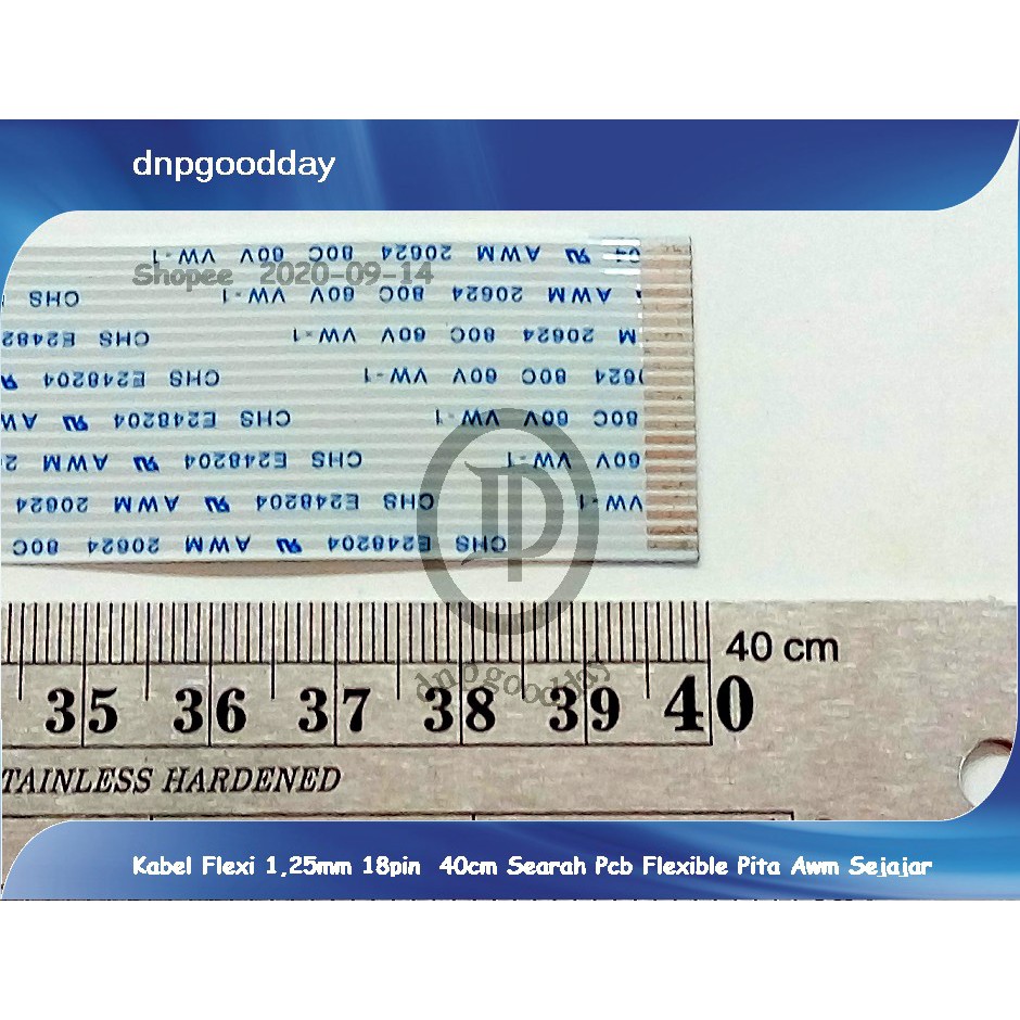 Jual Kabel Flexi 1,25mm 18pin 40cm Searah Pcb Flexible Pita Awm Sejajar ...