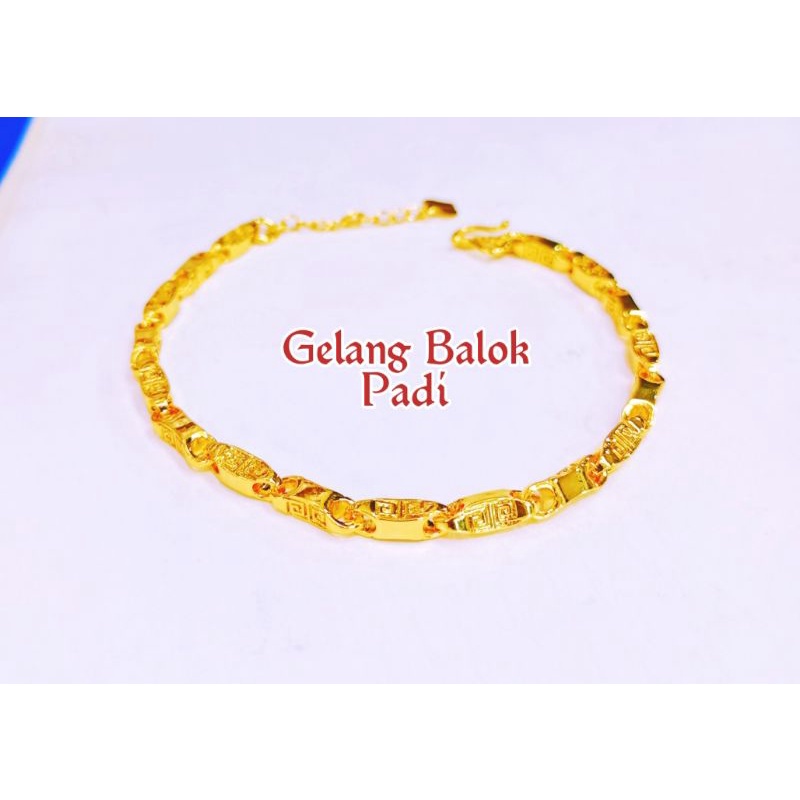 Jual GELANG TANGAN BALOK PADI ETNIK KUNING 24K DEWASA | Shopee Indonesia