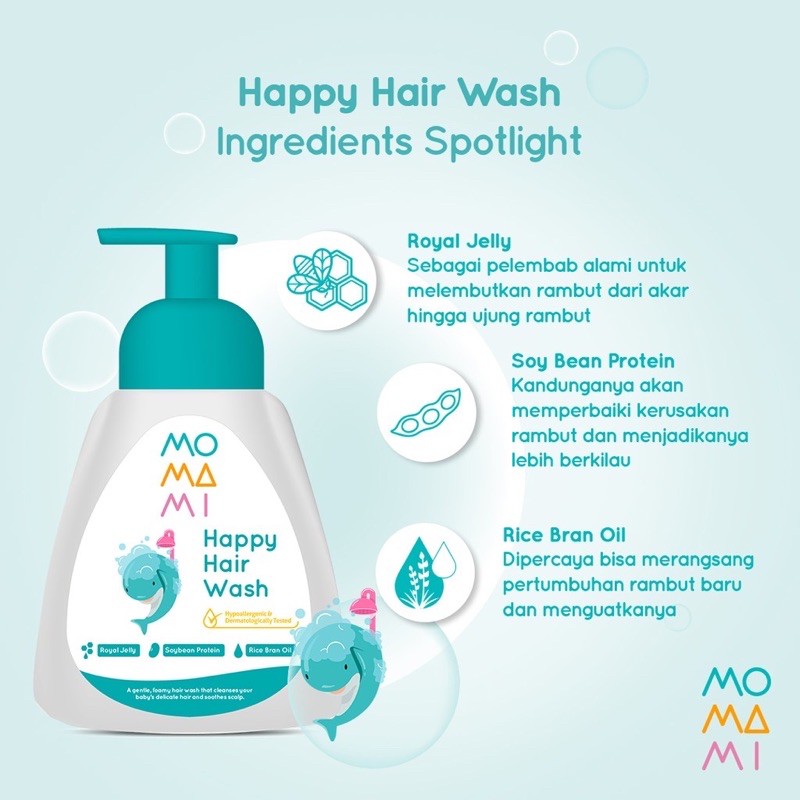 Jual Momami Happy Hair Wash 250ml Shampoo Foam/Shampoo bayi | Shopee ...