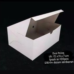 Jual (100pcs) Dus Polos 12 x 14 / Box Kotak Kue Snack 12x14 | Shopee ...