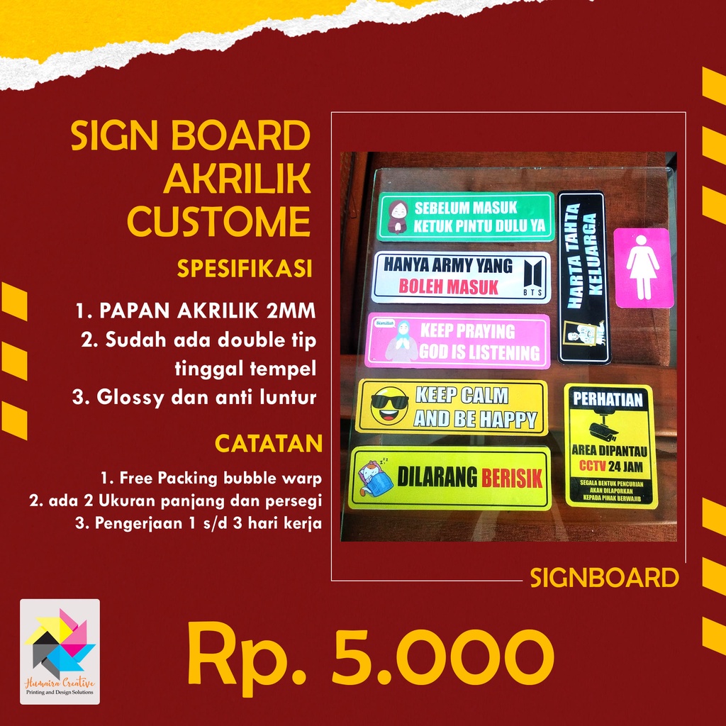 Jual Sign Board , Signage atau Papan tanda akrilik Custome murah ...