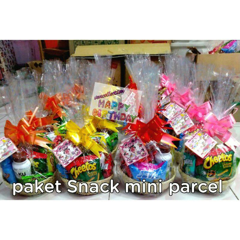 Jual PAKET SNACK ULANG TAHUN ANAK KERANJANG BAMBU / PARCEL MINI ULTAH ...