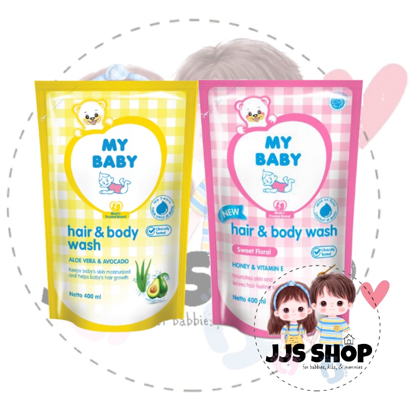 Jual MY BABY HAIR & AND BODY WASH BODYWASH 385ML PUMP 375ML REFILL ...