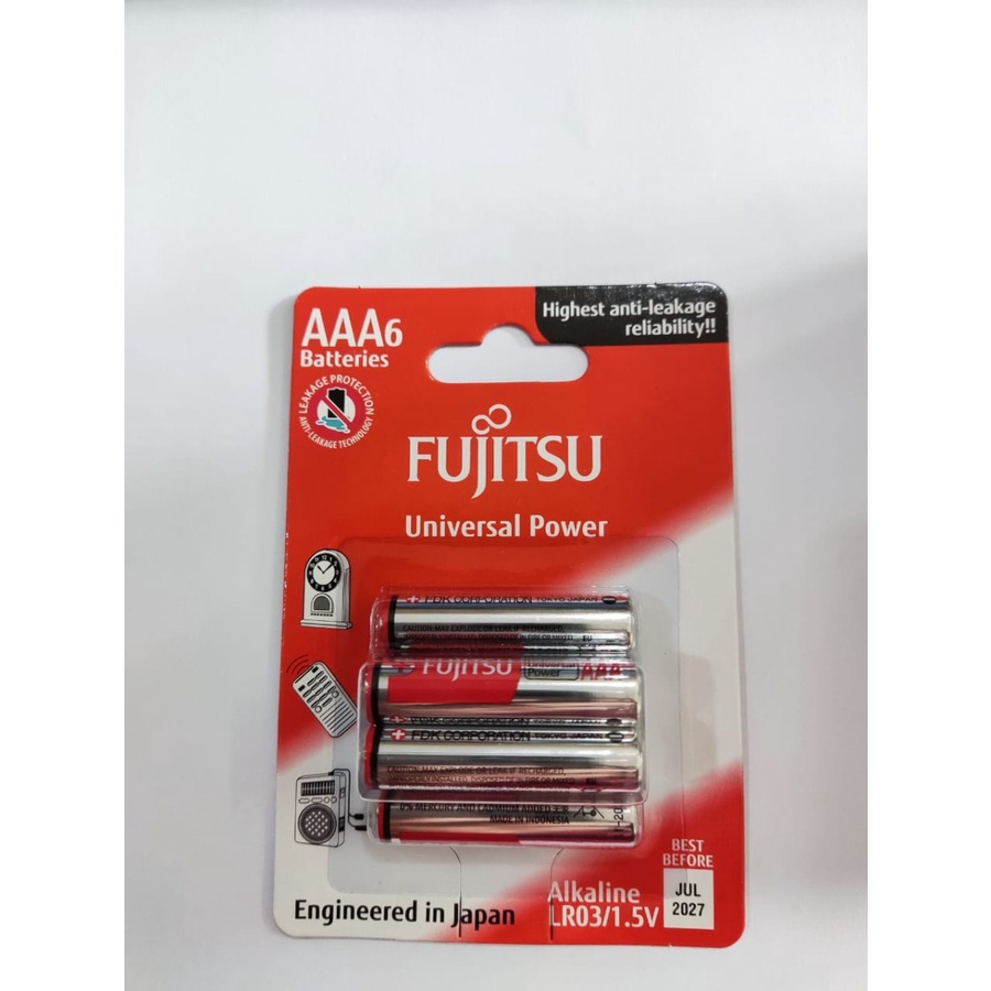 Jual Fujitsu baterai alkaline AA universal power Isi 6 pcs | Shopee ...