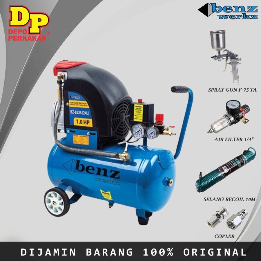 Jual Mesin kompresor angin 24L Direct / Compressor direct air 24L 1HP ...