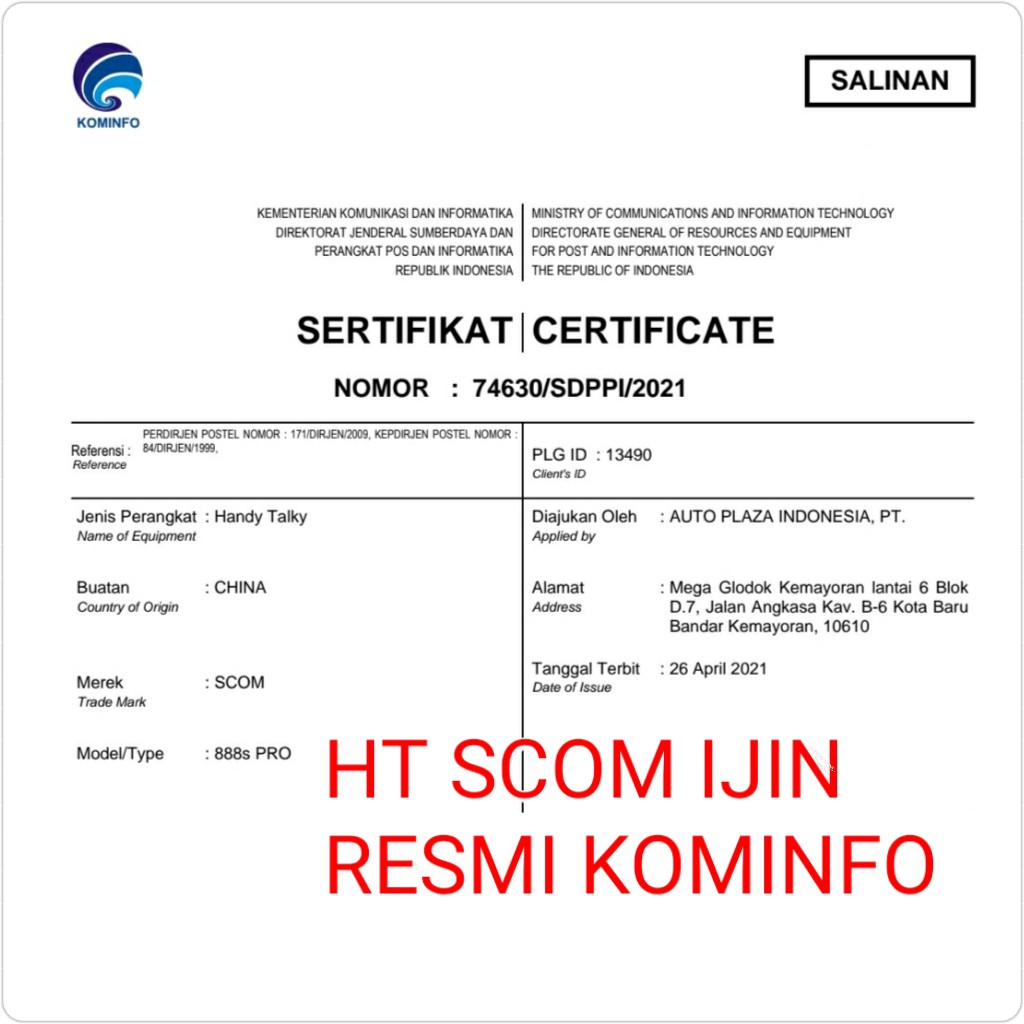 Jual HT SCOM 888s PRO RESMI IJIN KOMINFO ORIGINAL BARANG RESMI ...