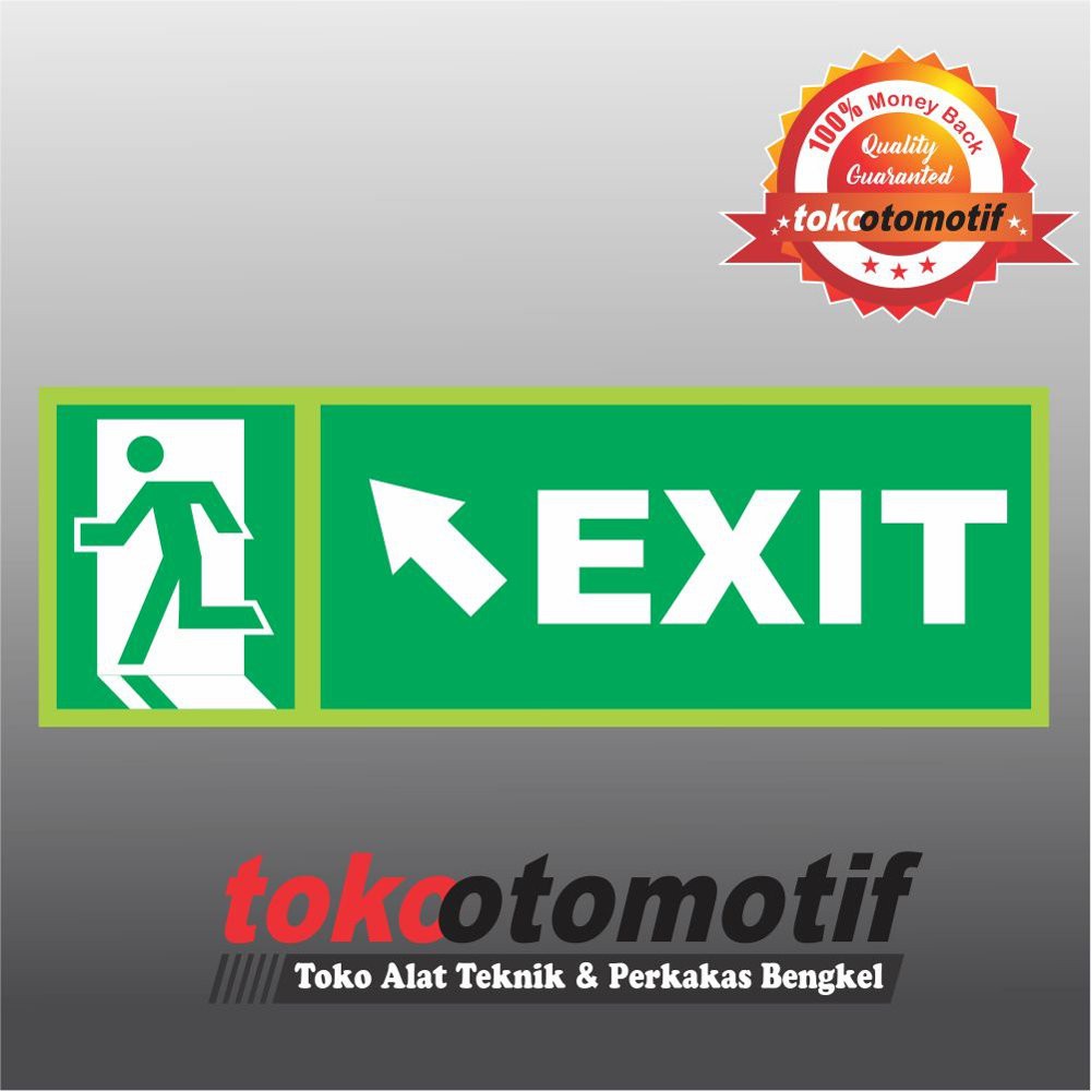 Jual Sticker Safety Sign K3 Tanda Arah Tanda Arah Exit Top Left ...