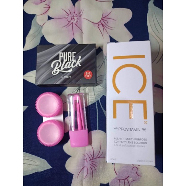 Jual Paket Softlens Living Color Pure Black Normal by Irish Lab Dia ...