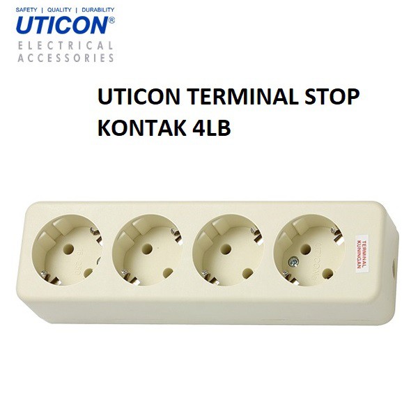 Jual UTICON Stop Kontak 4 Lubang - Terminal Kuningan Colokan Listrik ST ...