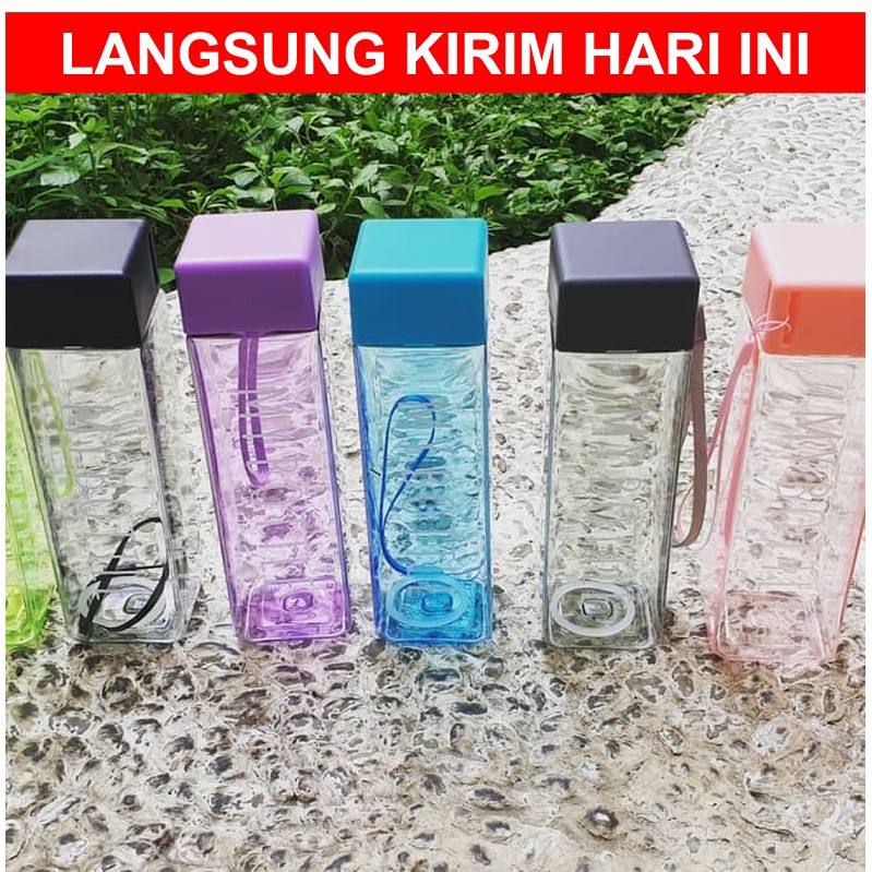 Jual My Bottle Botol Minum Persegi Segi Kotak Warna Tali 500mL 500 mL ...