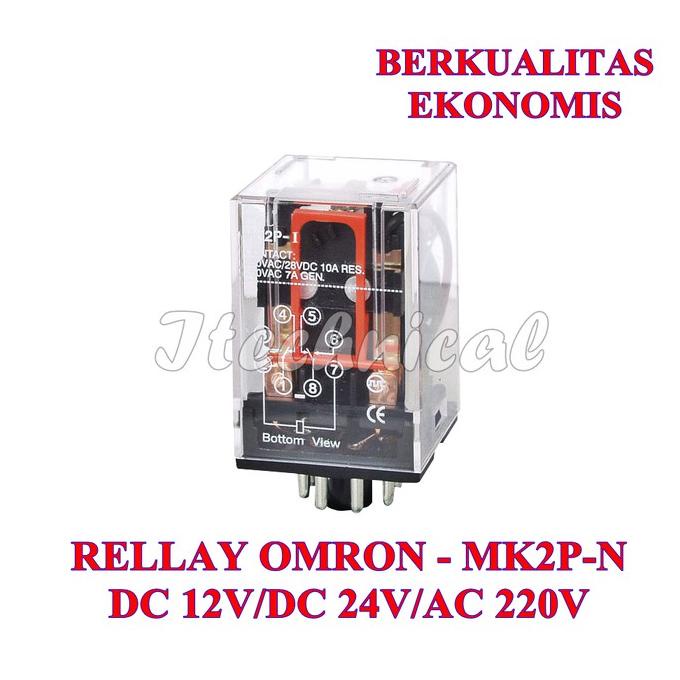 Jual Relay Rellay Omron Mk2P-N Ac 220V / Mk2P-N Dc12V / Mk2P-N Dc24V 8 Kaki | Shopee Indonesia