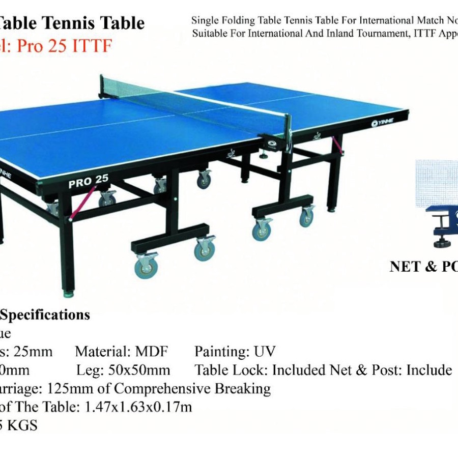 Jual Meja Pingpong Tenis Meja YINHE Pro 25 mm ITTF Approved Original | Shopee Indonesia
