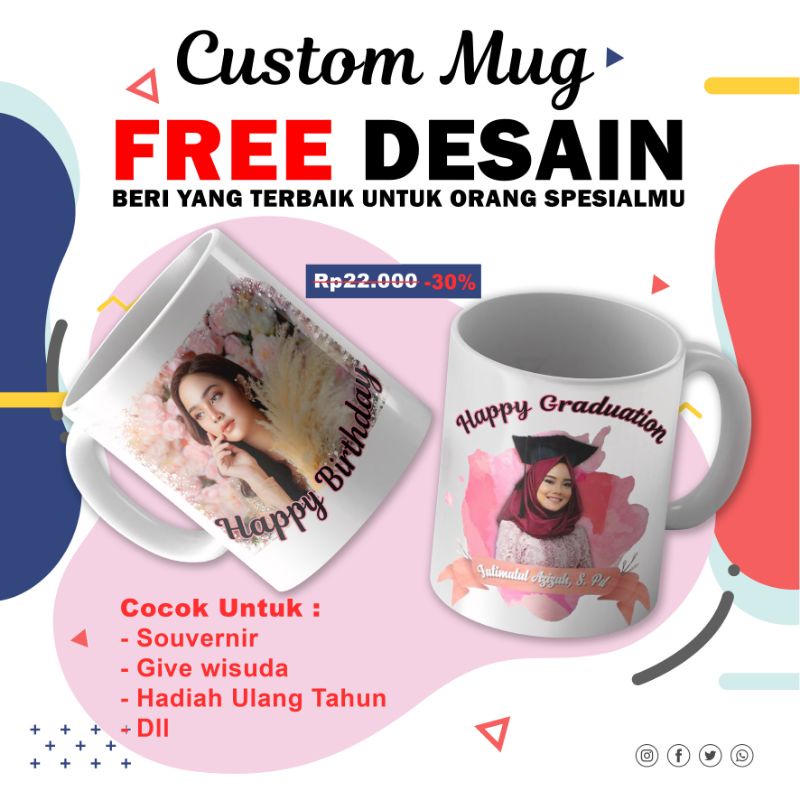 Jual GELAS MUG CUSTOM bisa pakai FOTO dan DESAIN sendiri | Shopee Indonesia