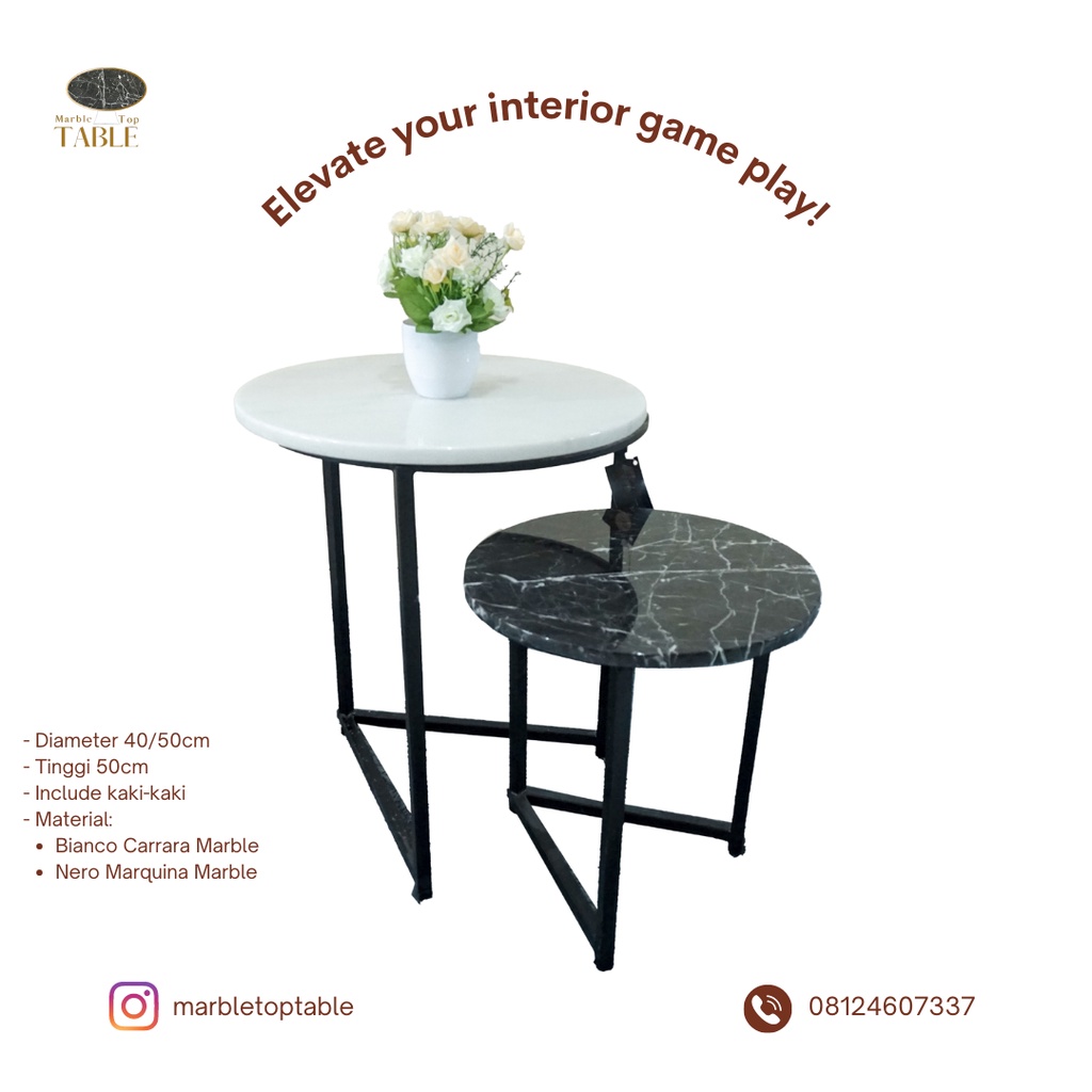 Jual Marble Coffee Table | Twin Table Marble | Meja Marmer Bianco ...