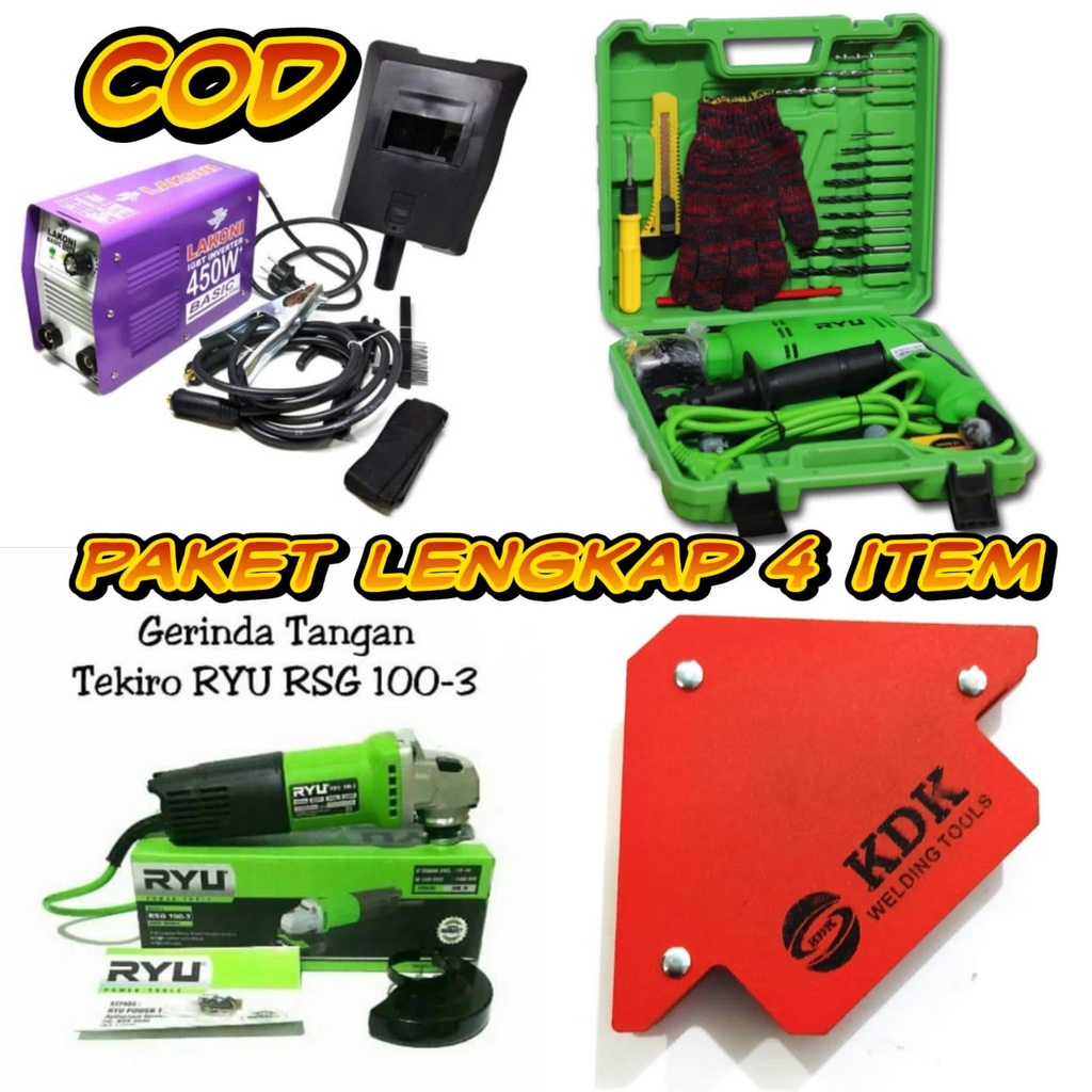 Jual PROMO NEW - PAKET MESIN LAS LAKONI 450 WATT-GERINDA TANGAN 4INCH ...
