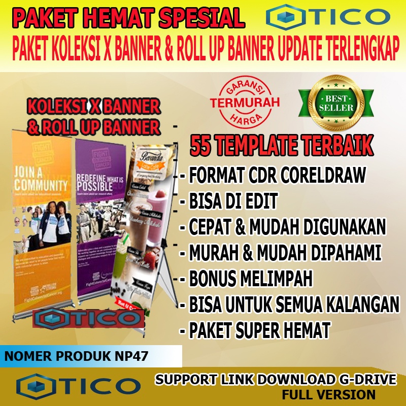 Jual Paket Template Desain X Banner & Roll Up Siap Edit Format CDR ...