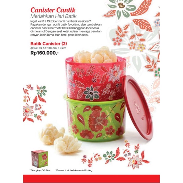Jual TUPPERWARE BATIK CANISTER CANTIK | Shopee Indonesia