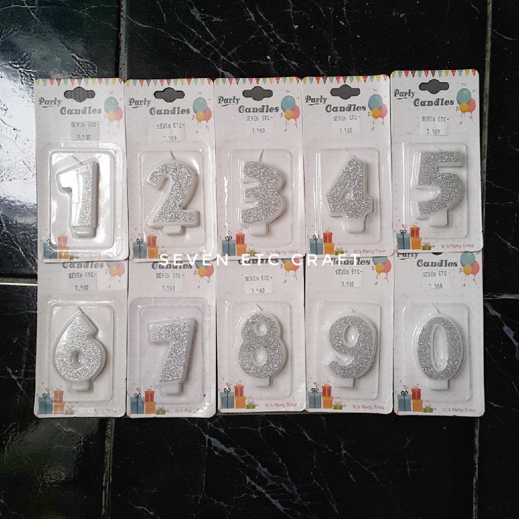 Jual Lilin Angka SILVER GLITTER | Shopee Indonesia