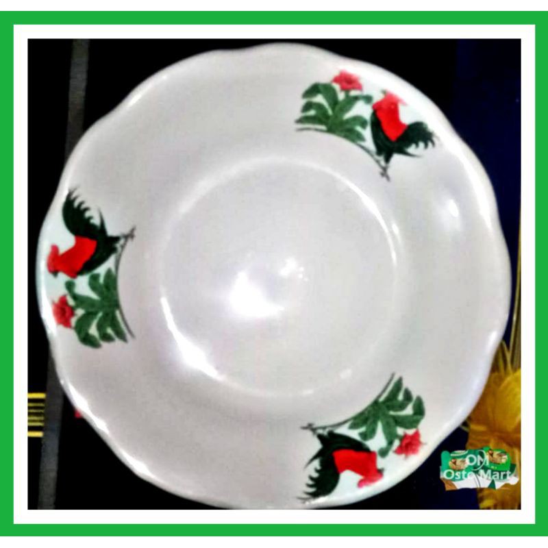 Jual piring makan ayam jago 8in/piring lilia[satuan] | Shopee Indonesia