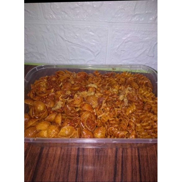 Jual makaroni kerang mix spiral bumbu basah pedas / cemilan ringan ...