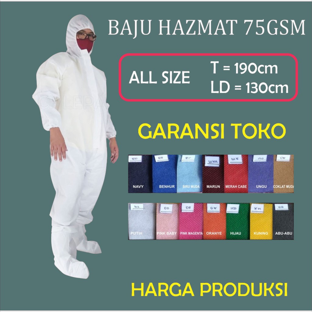 Jual Hazmat - Bahan Spunbond 75gsm Standar Kemenkes - Hazmat Apd ...
