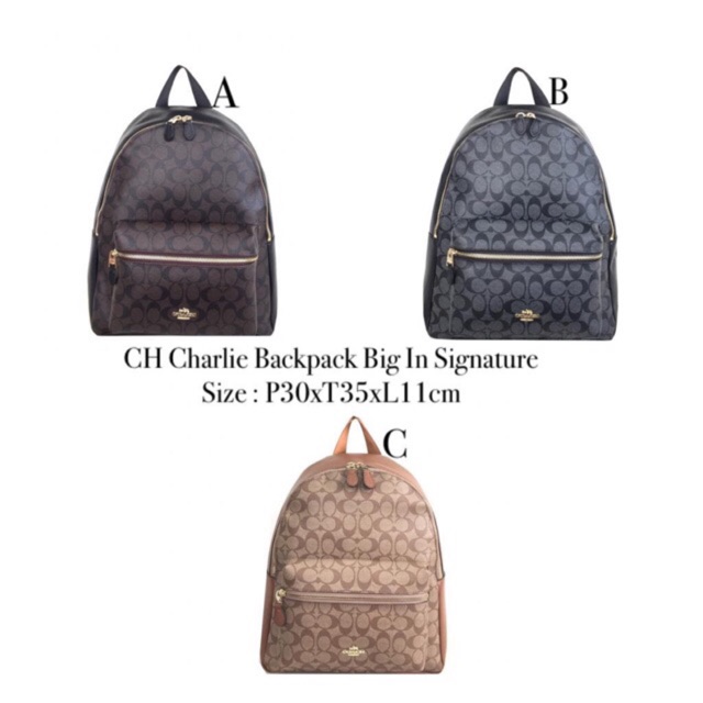 Jual Coach Charlie Backpack in Signature Big | Shopee Indonesia
