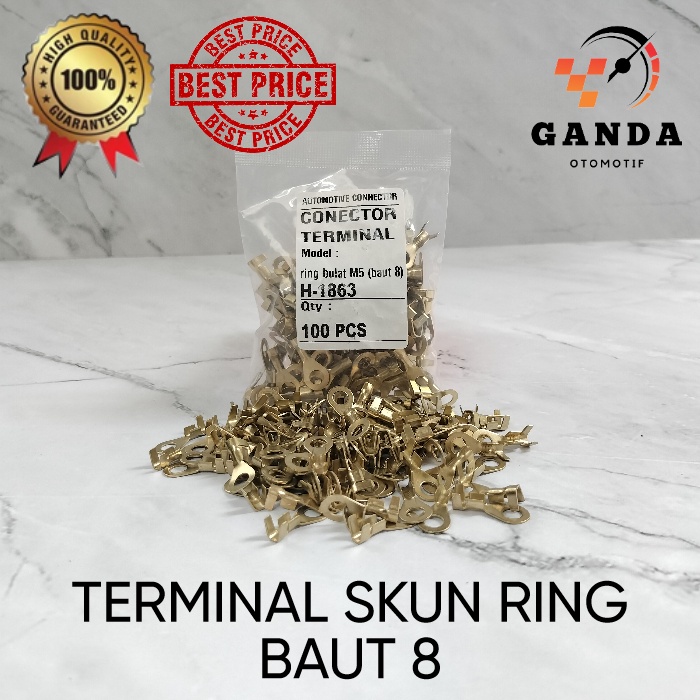 Jual TERMINAL SKUN BULAT RING M5 / SKUN BULAT AKI M5 BAUT 8 -100PCS ...